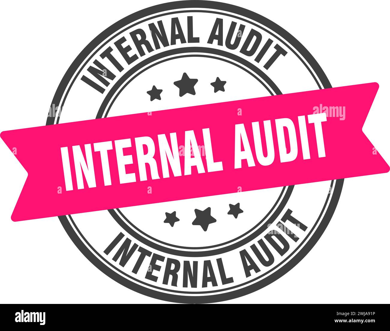 internal audit stamp. internal audit round sign. label on transparent ...
