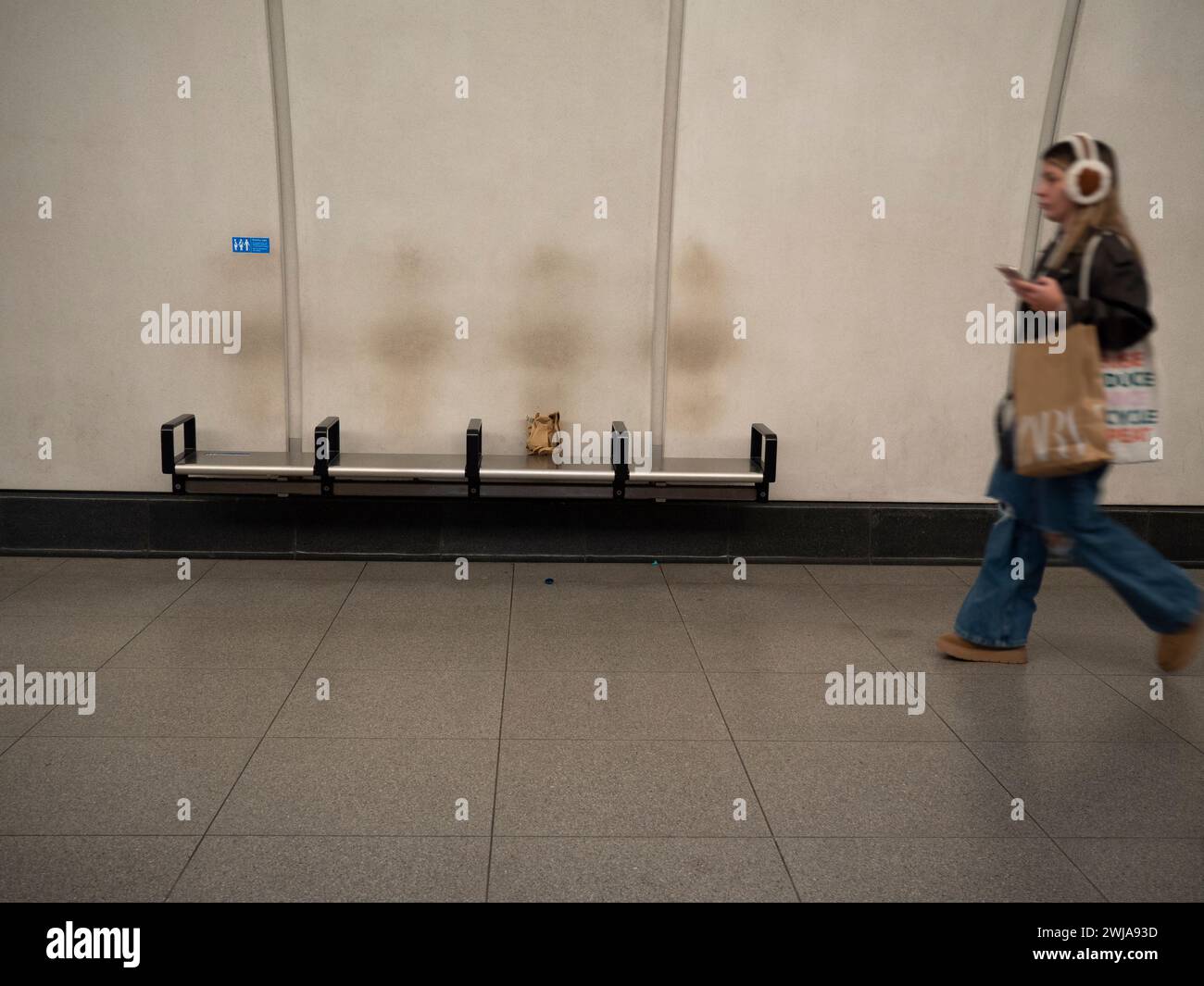 Ghosting, ghost marks on wall of Liverpool Street station on the ...