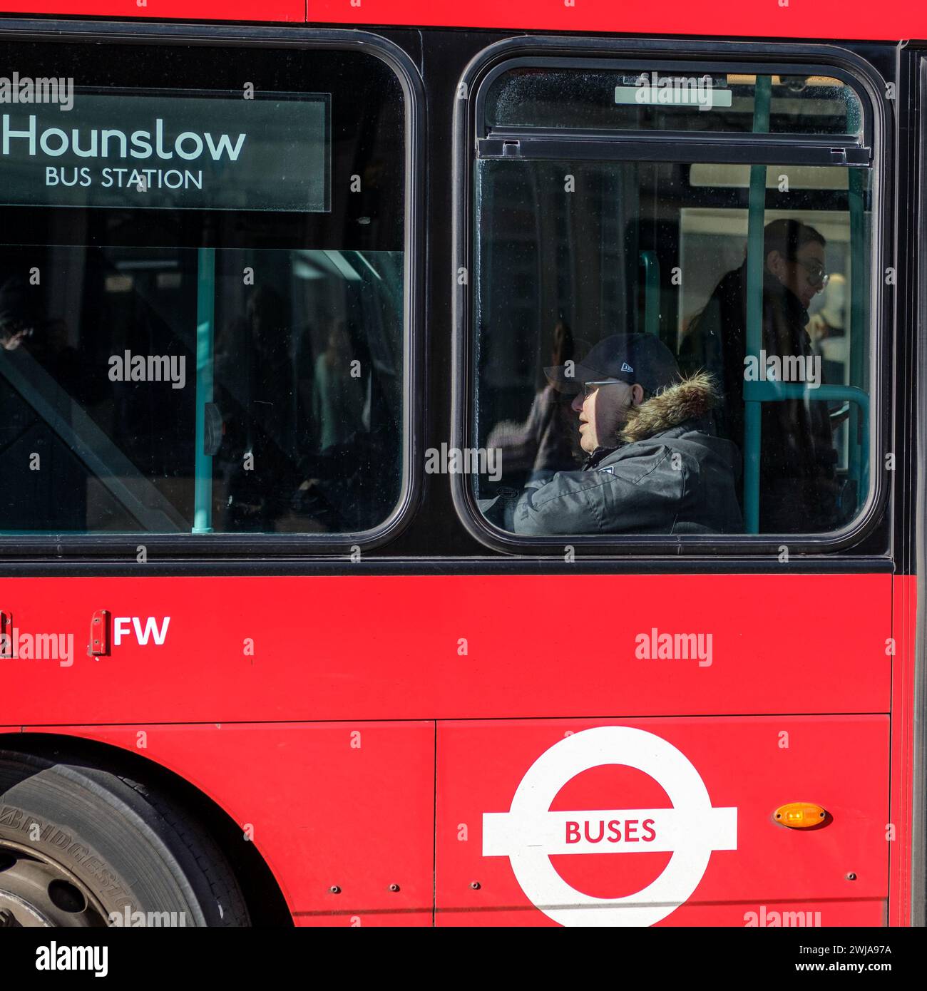 Kingston-Upon-Thames, London UK, February 12 2024, Passengers Sitting ...