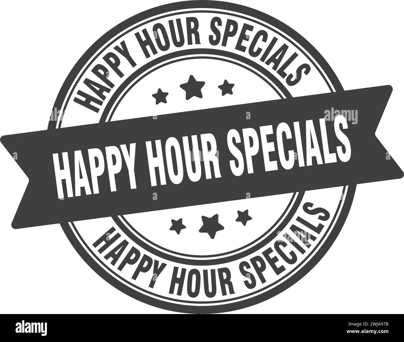 happy hour specials stamp. happy hour specials round sign. label on ...