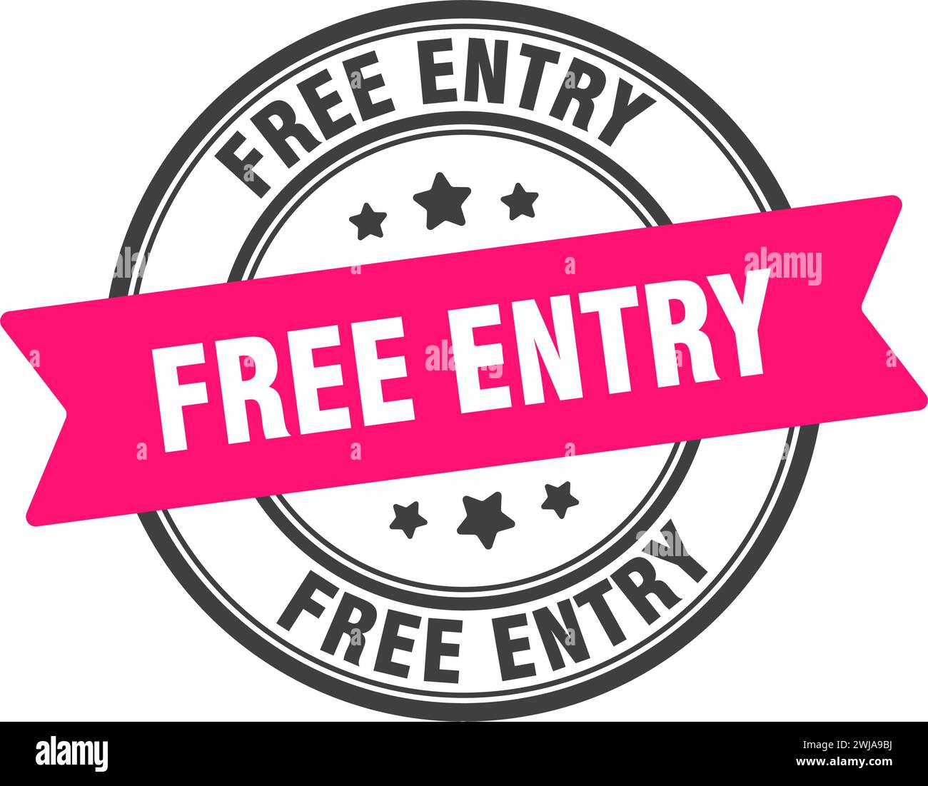 free entry stamp. free entry round sign. label on transparent background Stock Vector Image ...