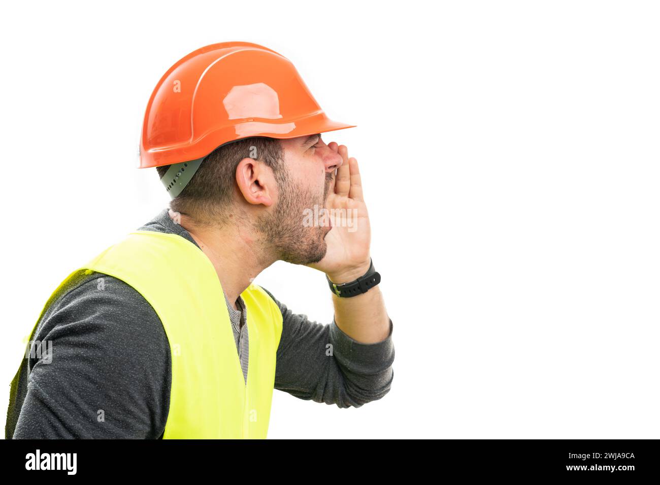 Builder screaming hi-res stock photography and images - Alamy