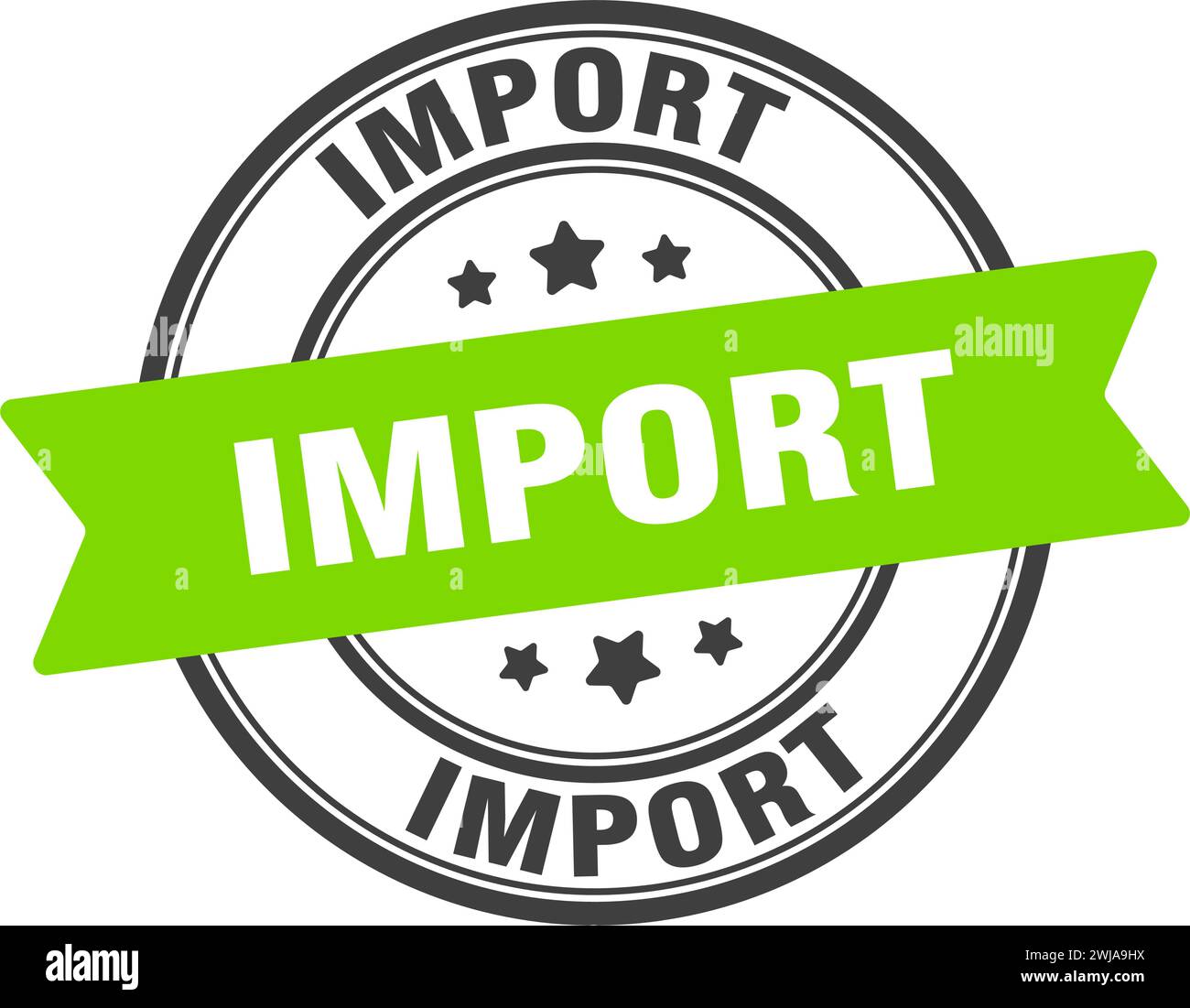 import stamp. import round sign. label on transparent background Stock ...