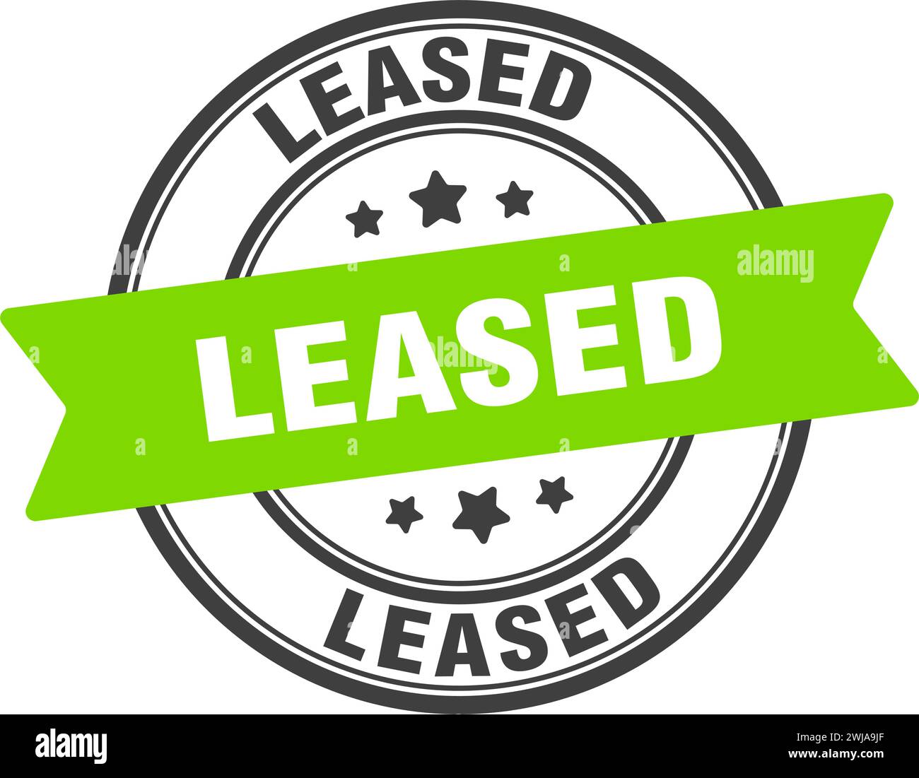 leased stamp. leased round sign. label on transparent background Stock ...