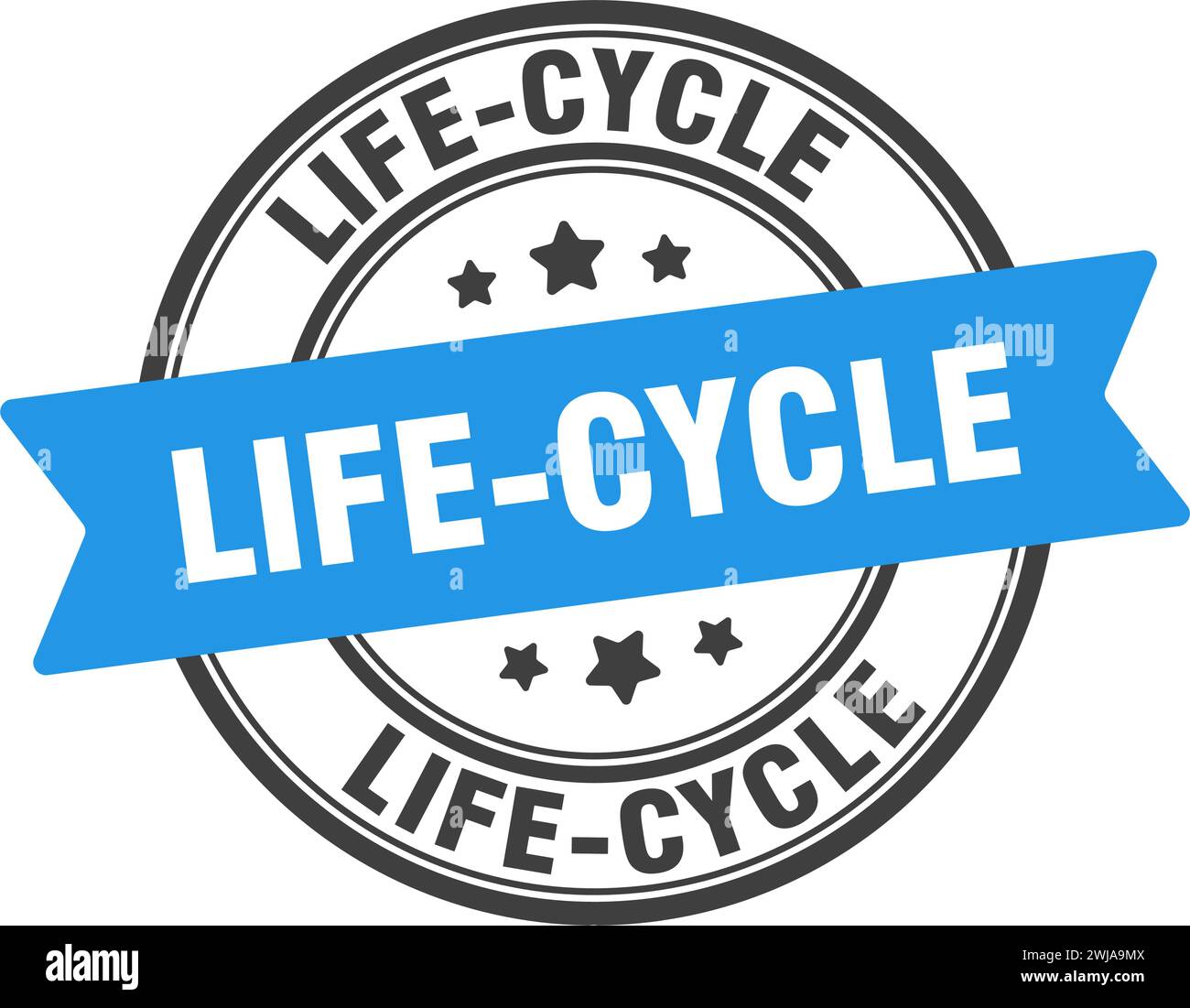 life-cycle stamp. life-cycle round sign. label on transparent ...