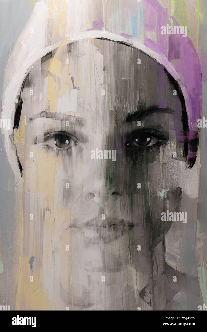 Abstract painting art feminine face hi-res stock photography and images ...
