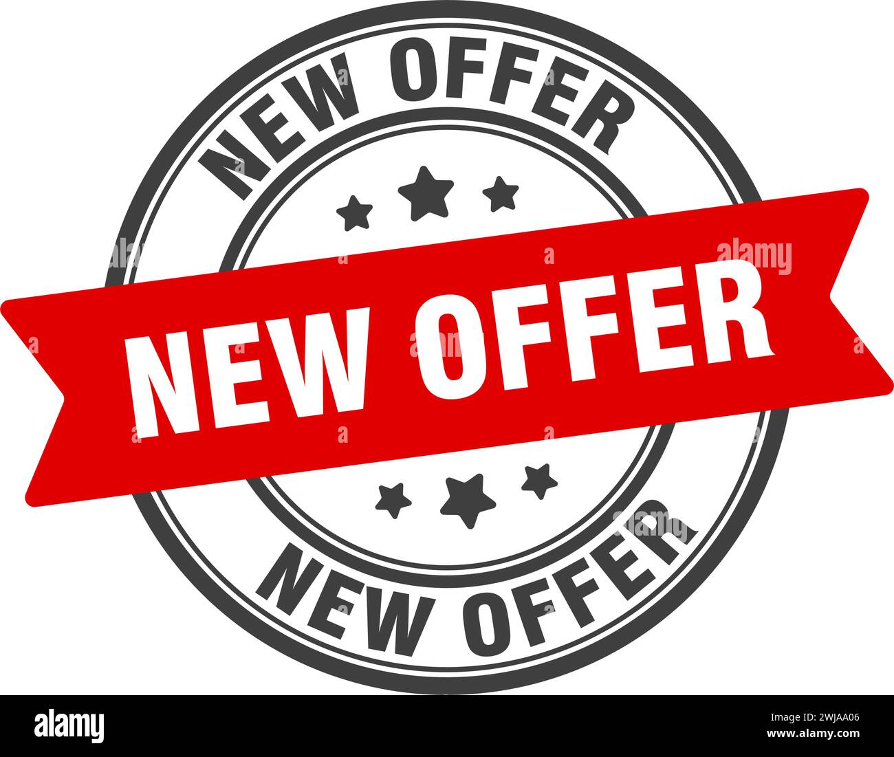 new offer stamp. new offer round sign. label on transparent background ...