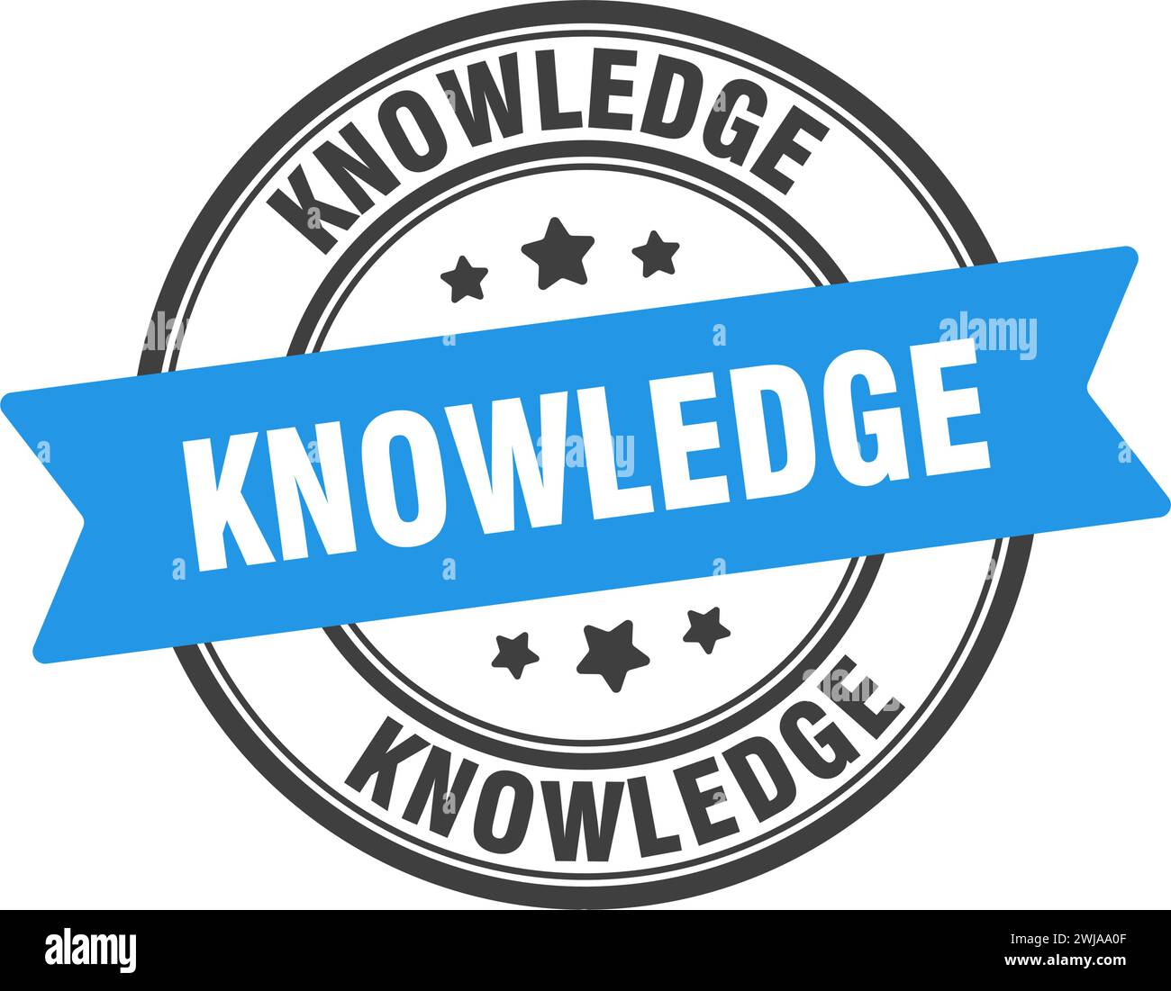 knowledge stamp. knowledge round sign. label on transparent background ...