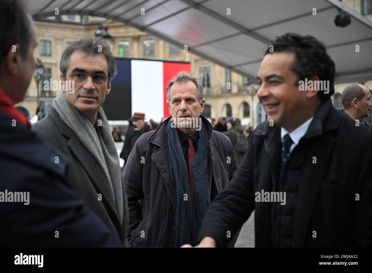 Paris, France. 14th Feb, 2024. Raphael Enthoven, Charles Berling ...