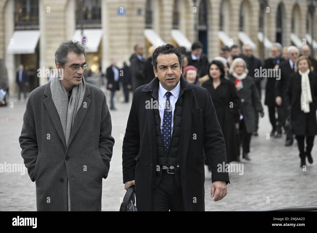 Paris, France. 14th Feb, 2024. Raphael Enthoven and Patrick Cohen ...