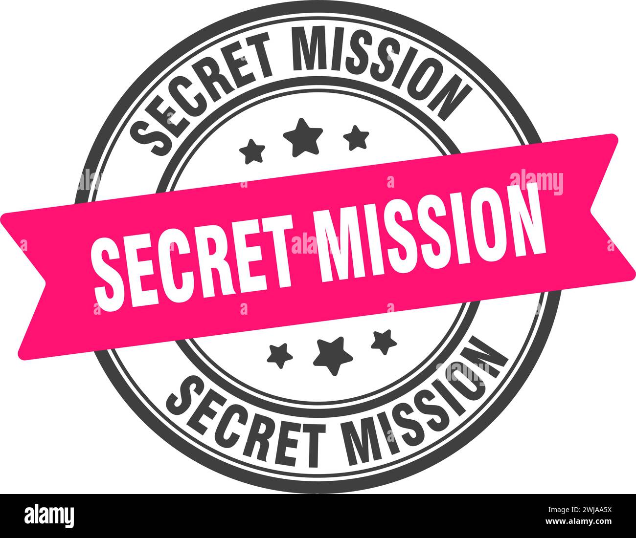 secret mission stamp. secret mission round sign. label on transparent ...