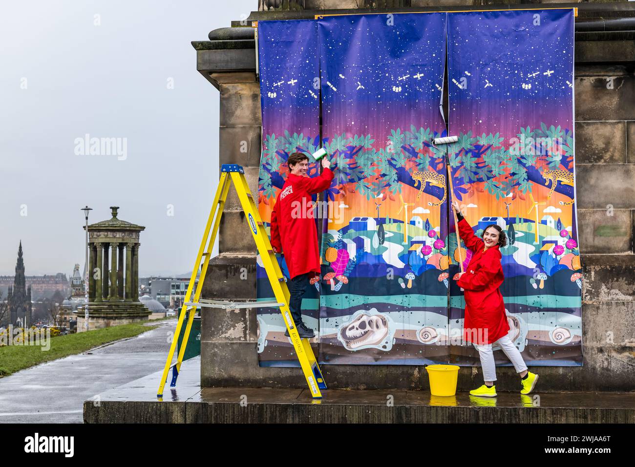 Calton Hill, Edinburgh, Scotland, UK, 14 February 2024. Edinburgh ...
