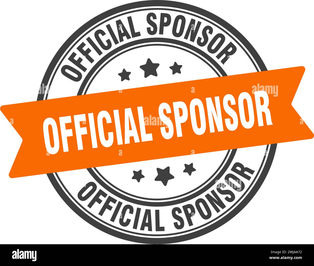 official sponsor stamp. official sponsor round sign. label on ...