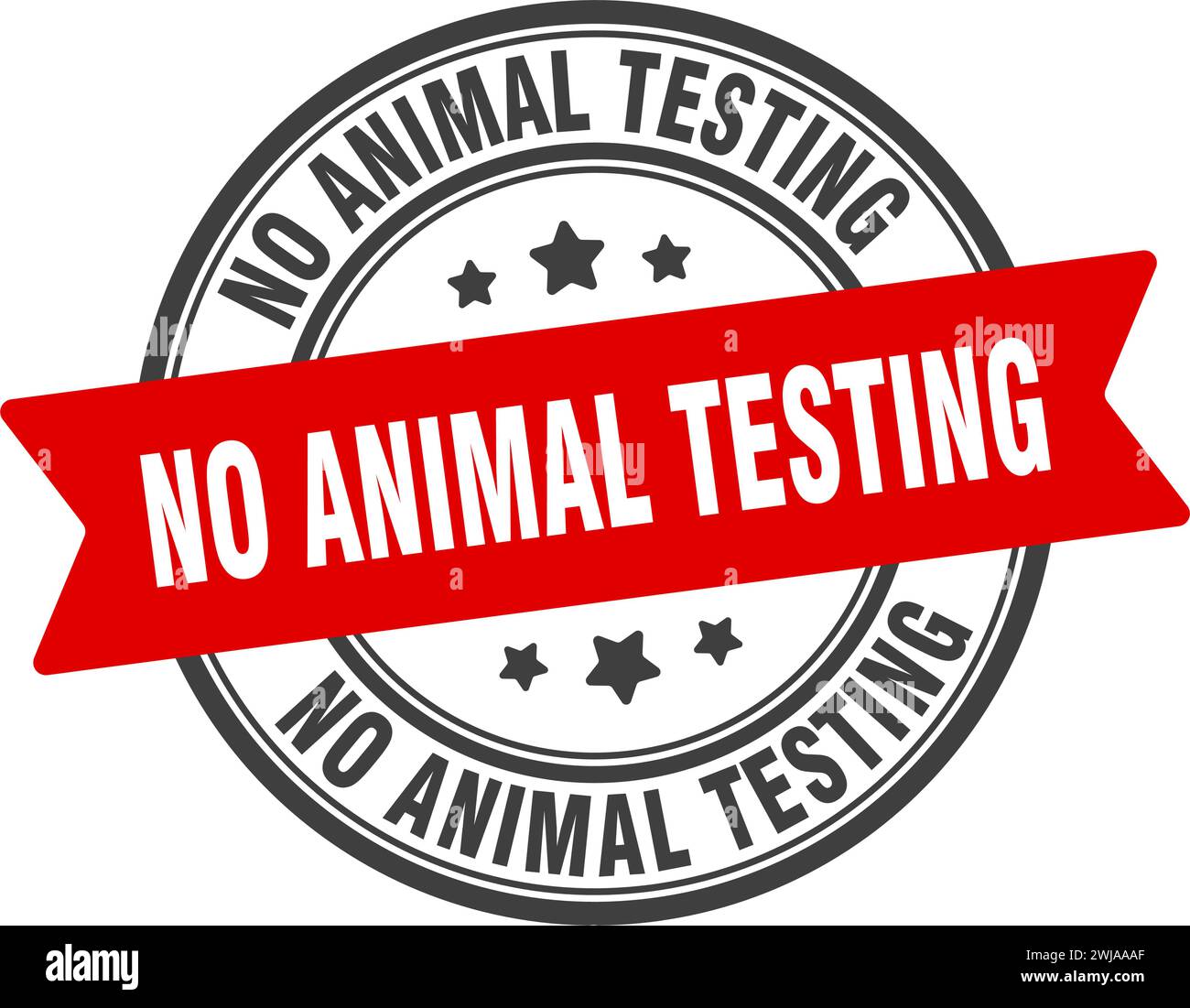 no animal testing stamp. no animal testing round sign. label on ...