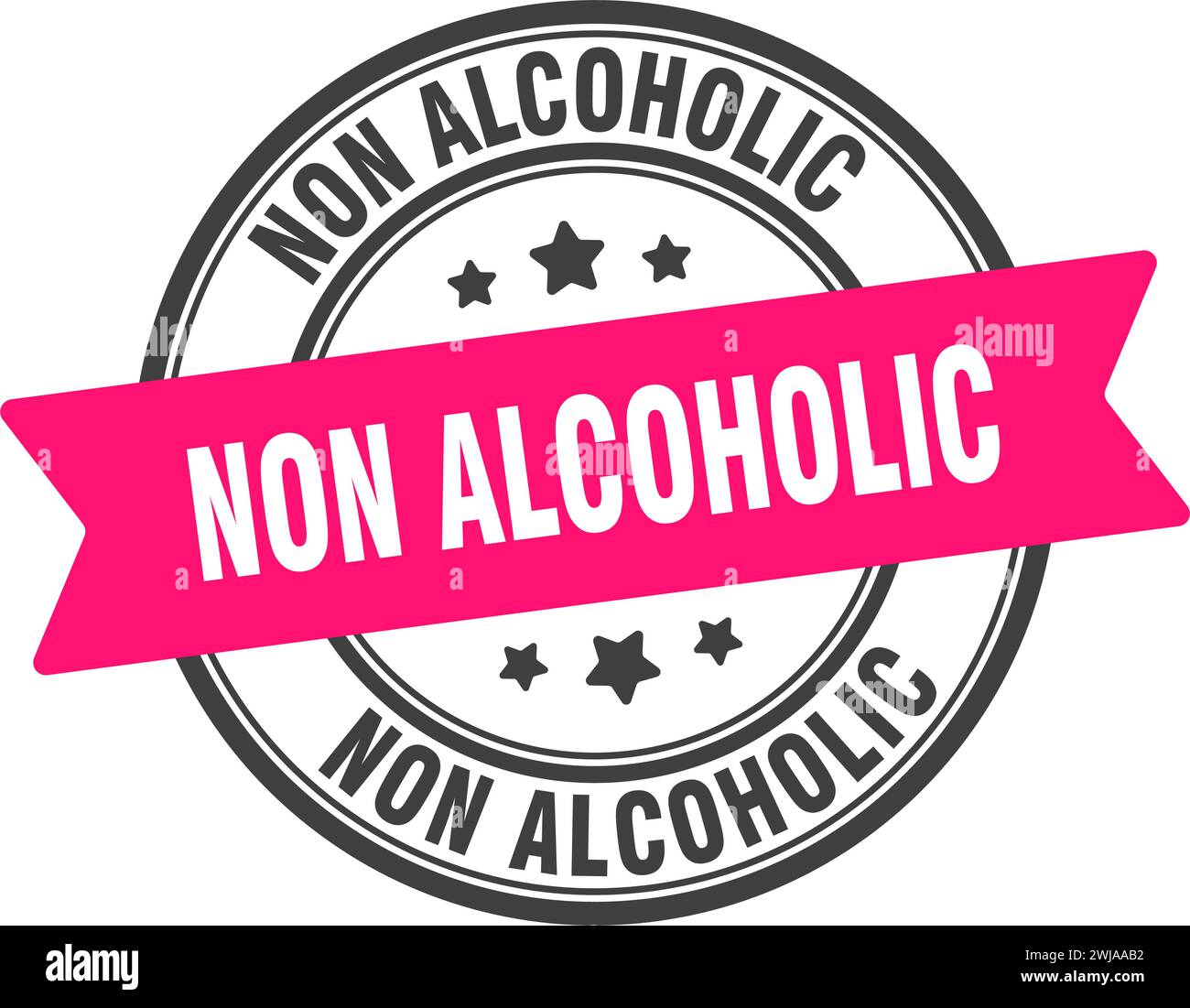non alcoholic stamp. non alcoholic round sign. label on transparent ...