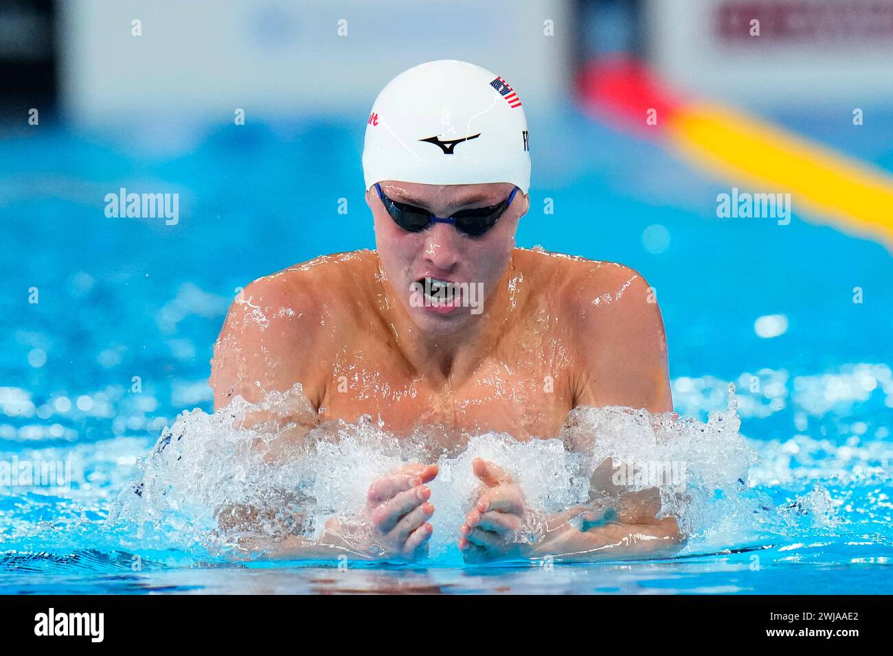 Carson Foster of the United States competes in the men's 200-meter ...