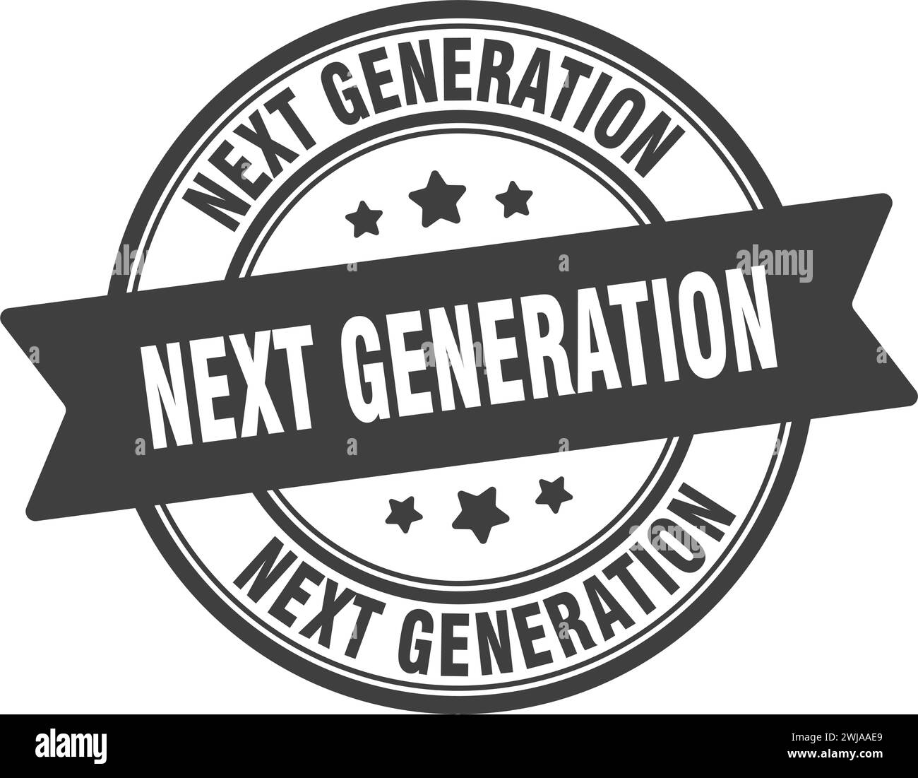 next generation stamp. next generation round sign. label on transparent ...