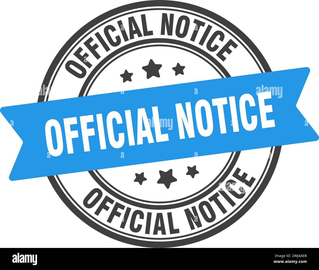 official notice stamp. official notice round sign. label on transparent ...