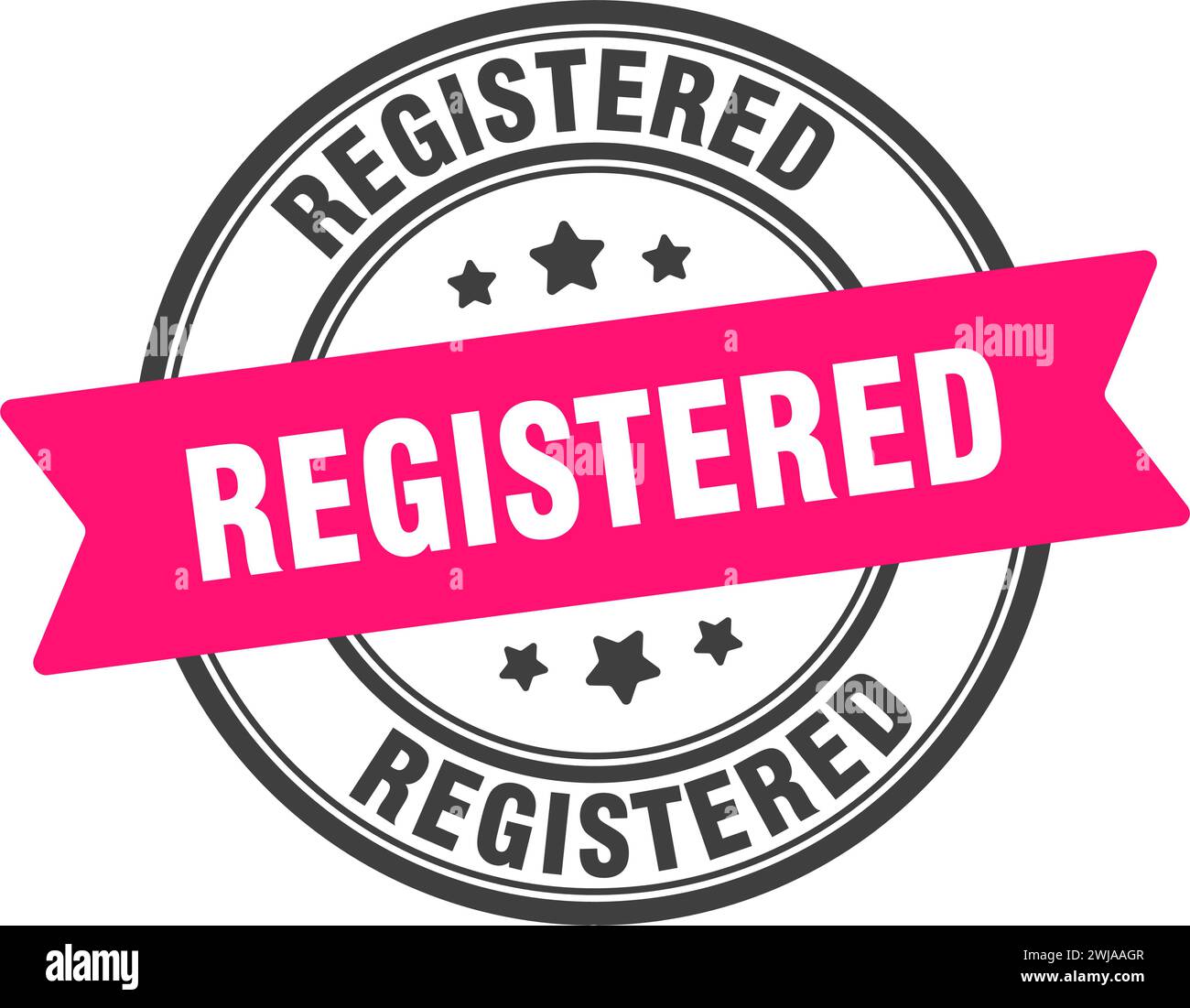 registered stamp. registered round sign. label on transparent ...