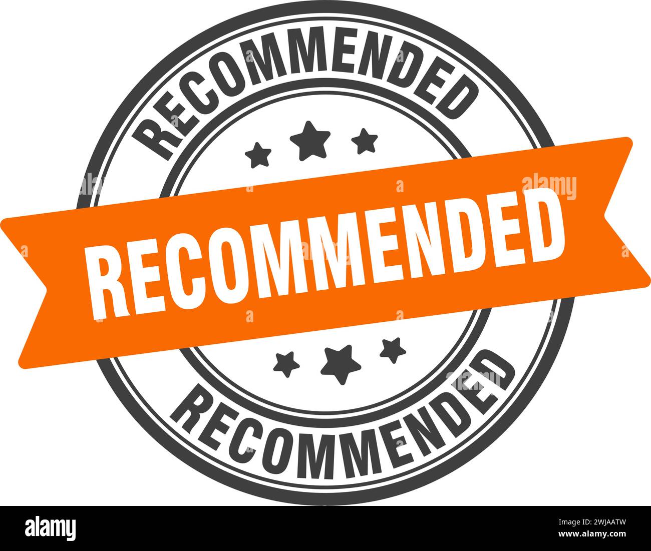 recommended stamp. recommended round sign. label on transparent ...