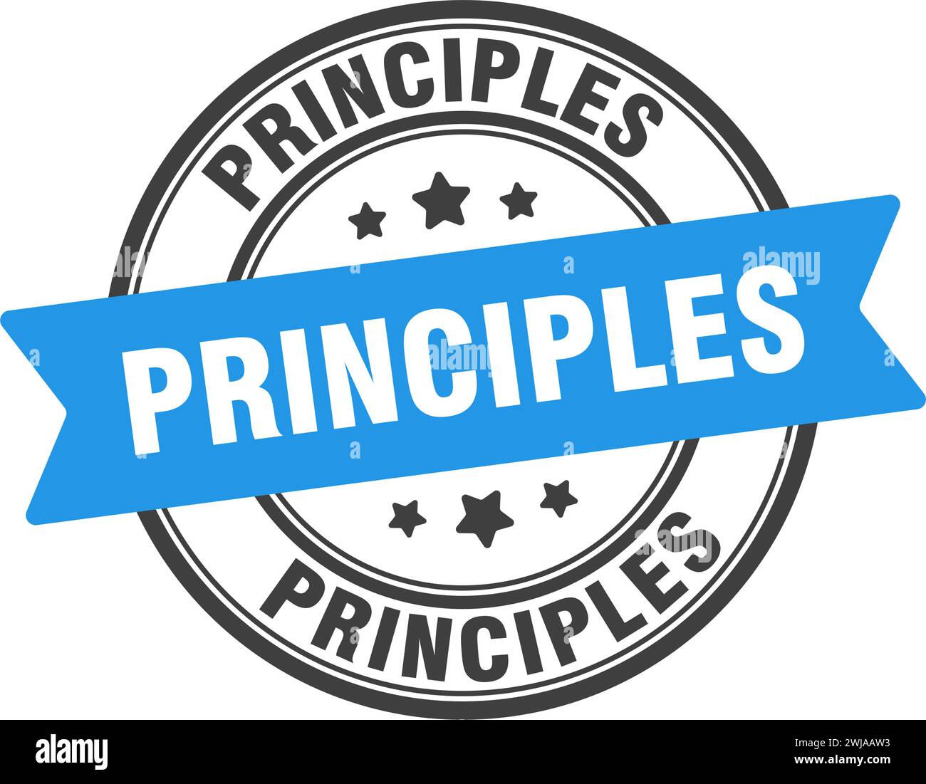 principles stamp. principles round sign. label on transparent ...