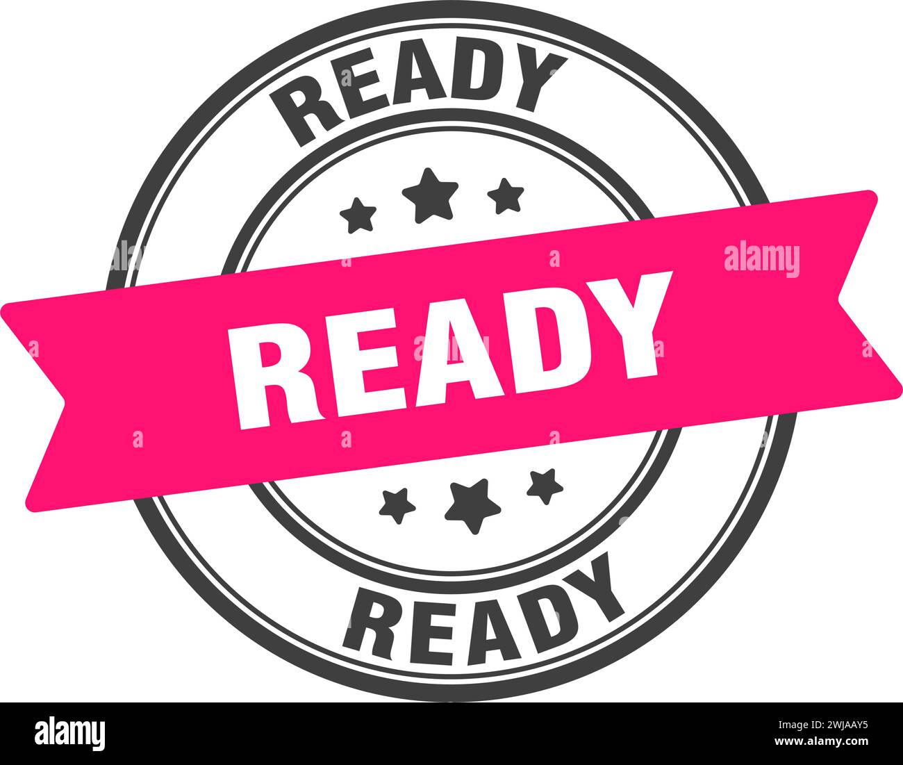 ready stamp. ready round sign. label on transparent background Stock ...