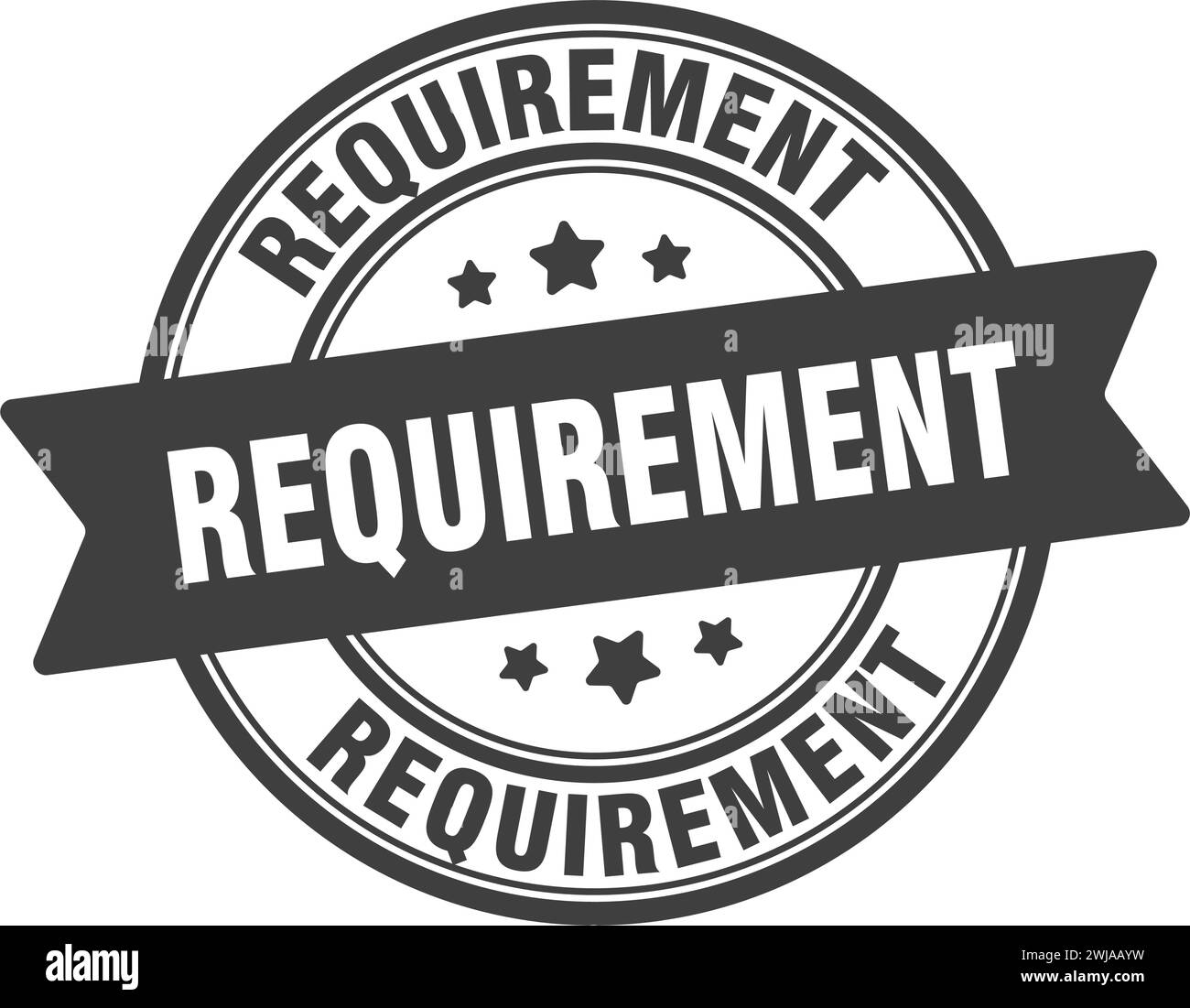 requirement stamp. requirement round sign. label on transparent ...