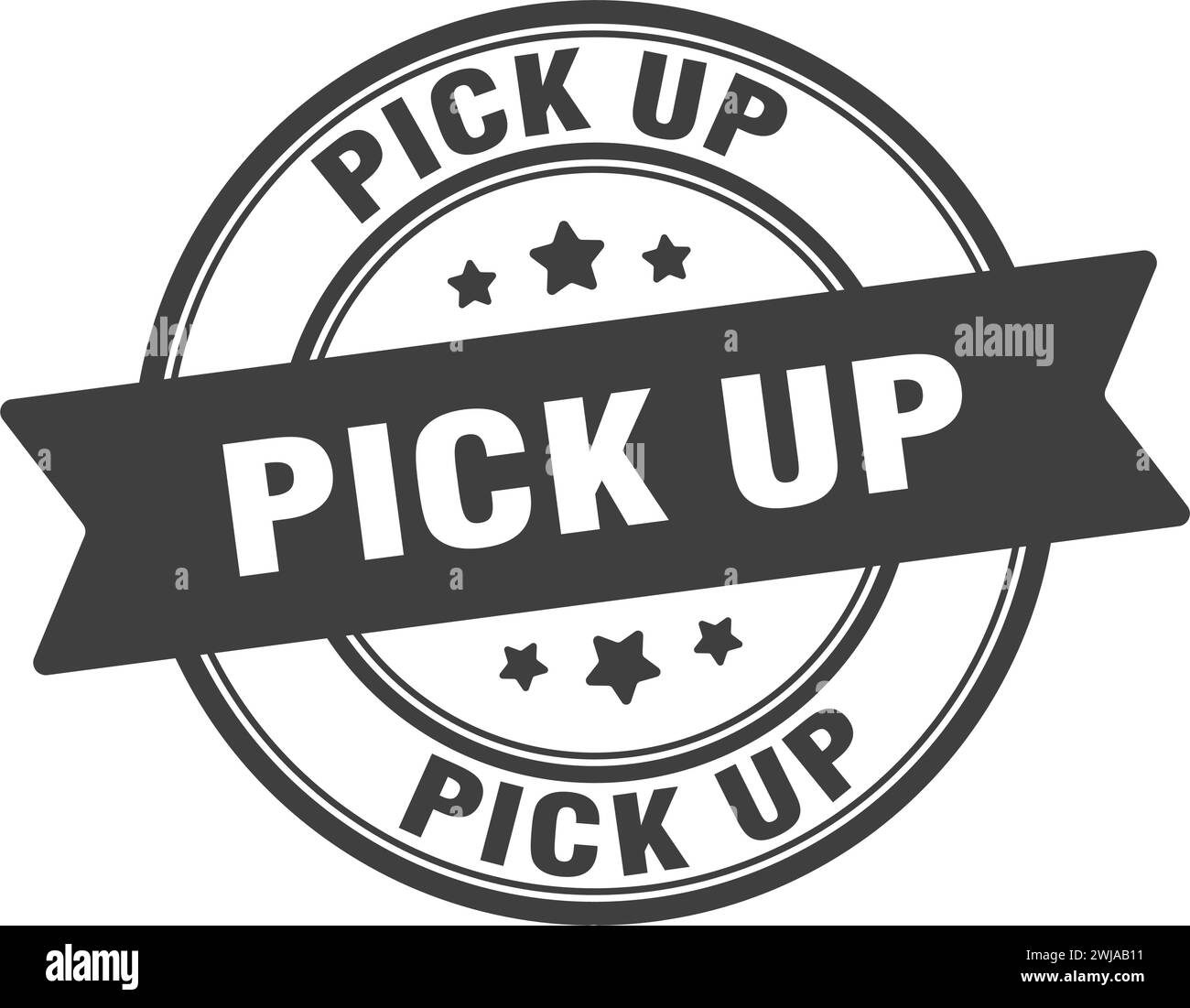 pick up stamp. pick up round sign. label on transparent background ...