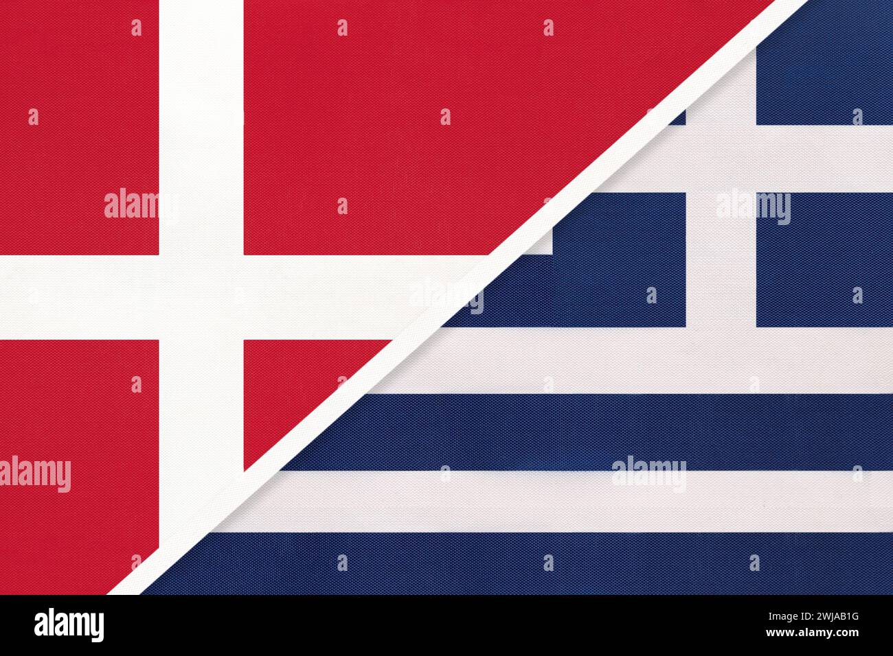 Denmark and Greece or Hellenic Republic, symbol of country. Danish vs ...