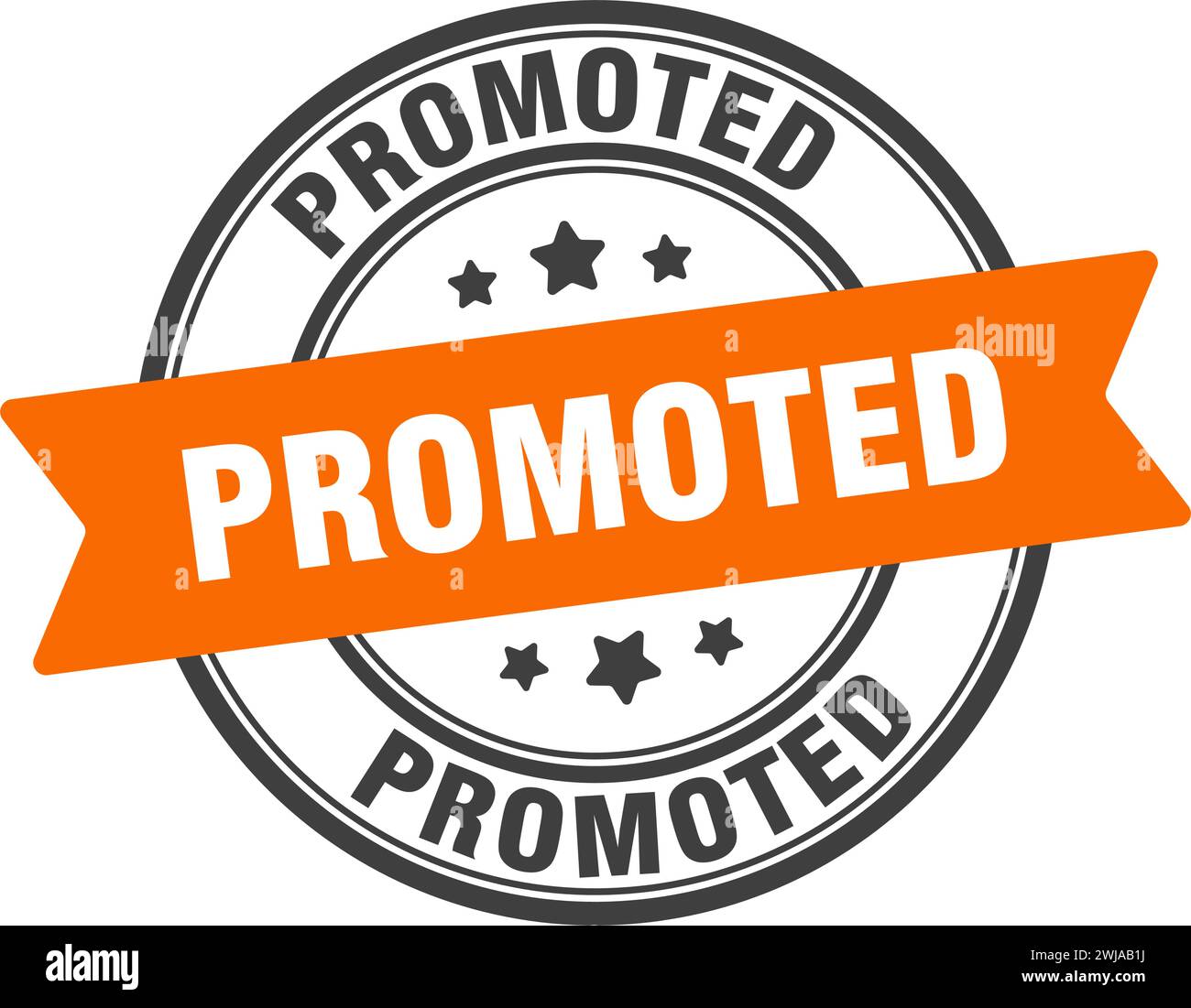 promoted stamp. promoted round sign. label on transparent background Stock Vector Image & Art ...