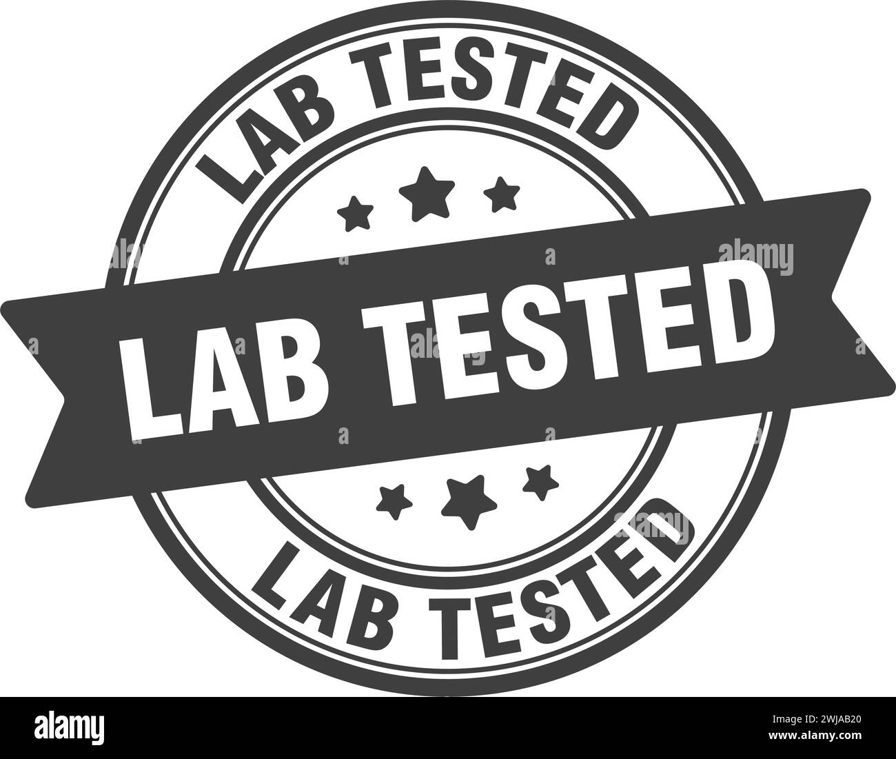 lab tested stamp. lab tested round sign. label on transparent ...