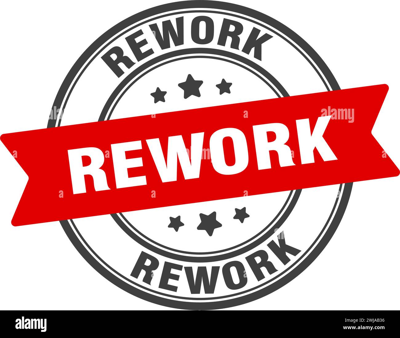 rework stamp. rework round sign. label on transparent background Stock ...