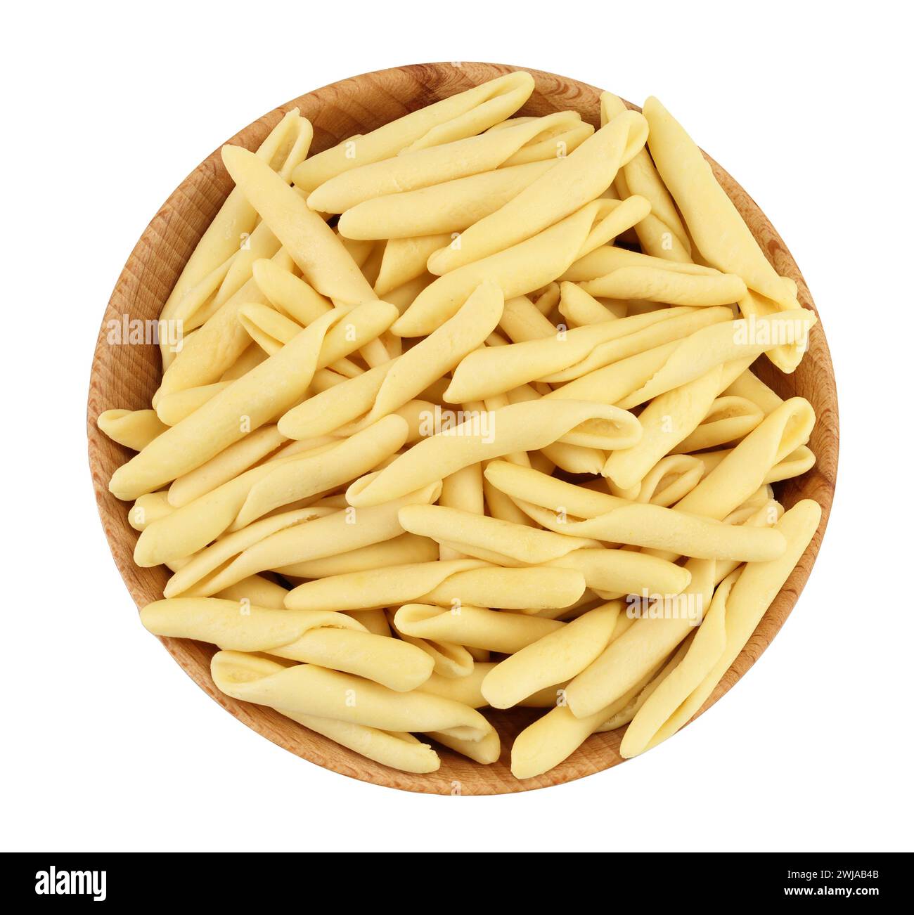 Typical Calabrian pasta called Maccheroncini or Maccheroni in wooden ...