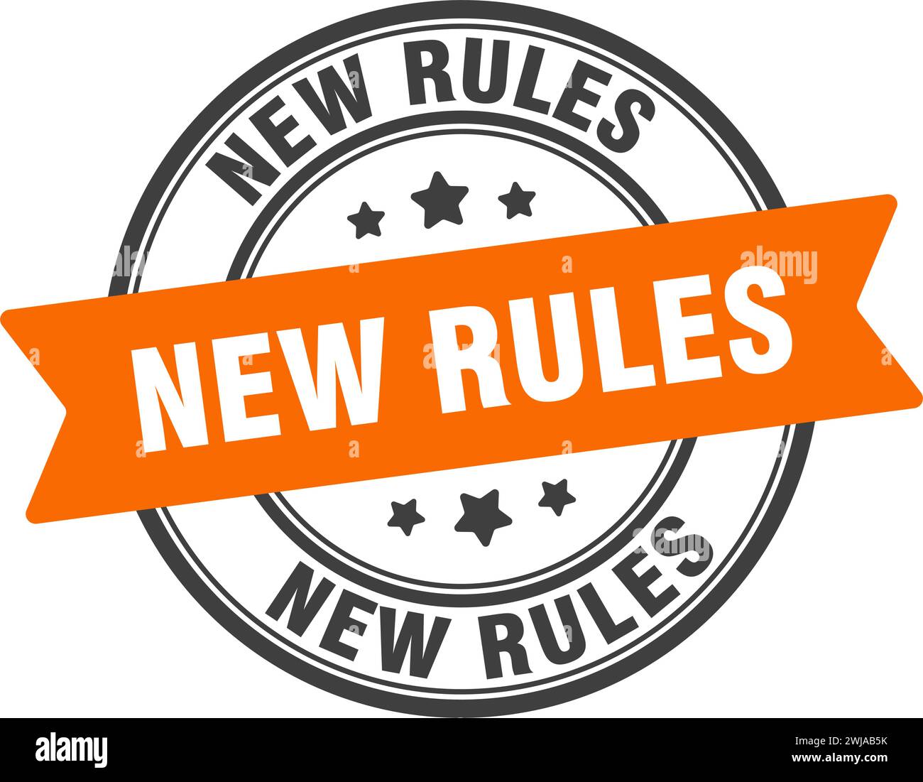 new rules stamp. new rules round sign. label on transparent background ...