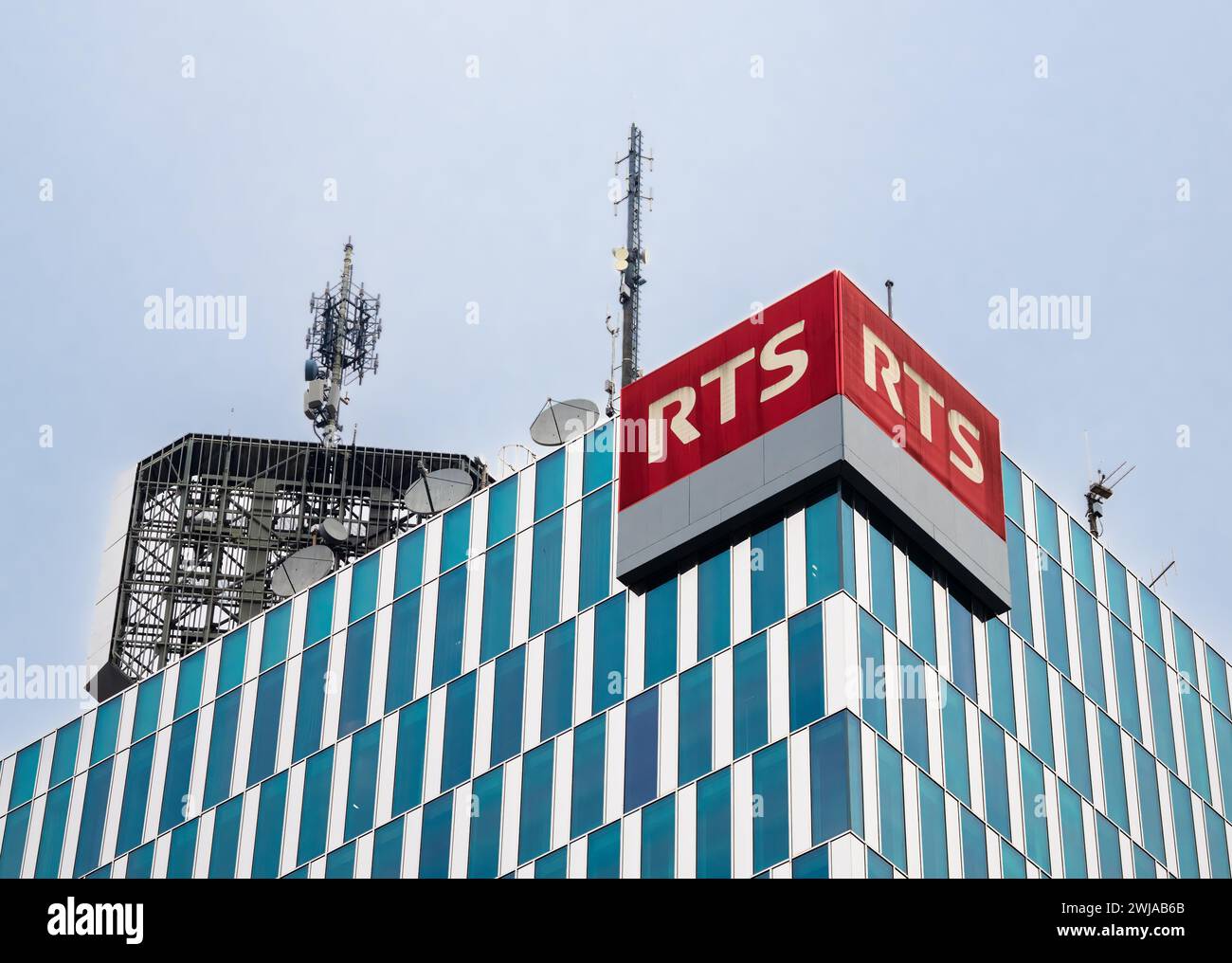 Geneva, Switzerland - February 3, 2024: The sign and logo of the French ...