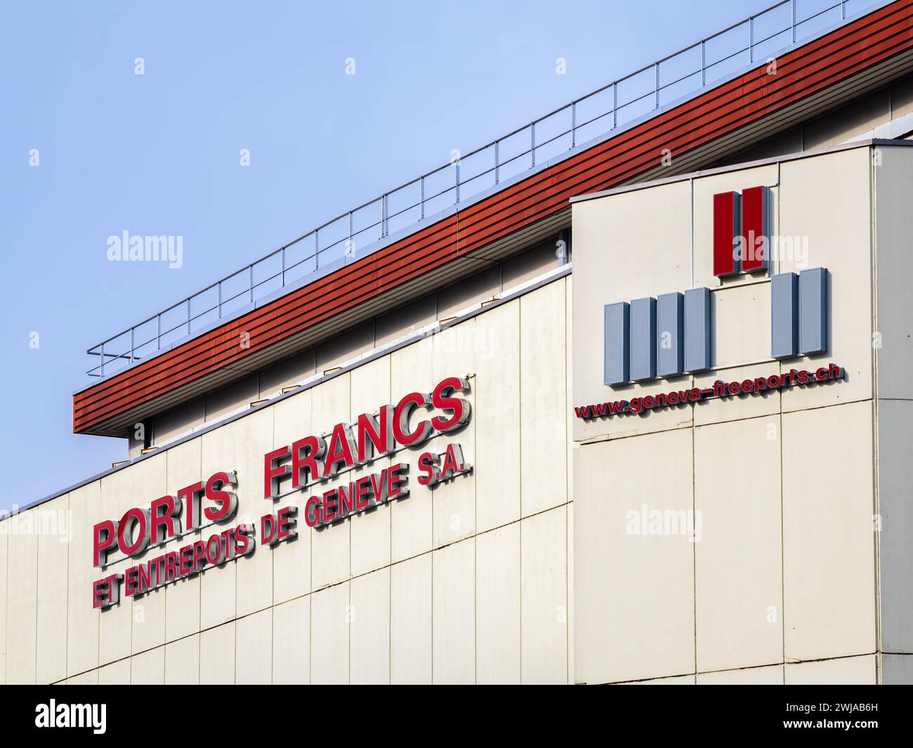 Geneva, Switzerland - February 3, 2024: Ports Francs is the operator of ...