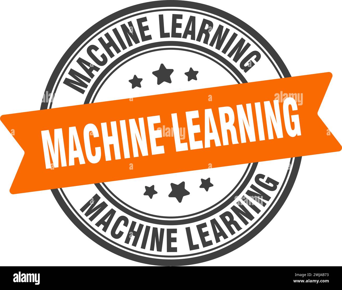 machine learning stamp. machine learning round sign. label on ...