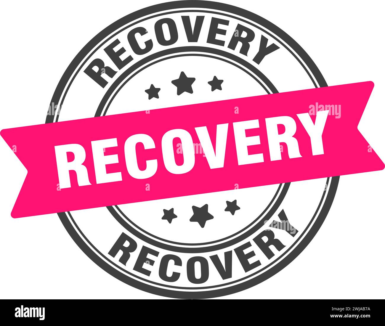 recovery stamp. recovery round sign. label on transparent background ...