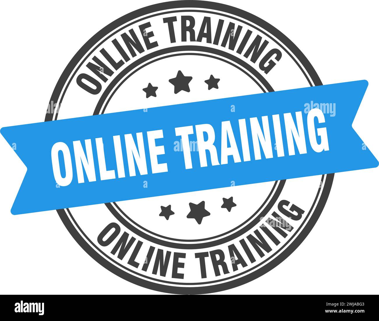 online training stamp. online training round sign. label on transparent ...