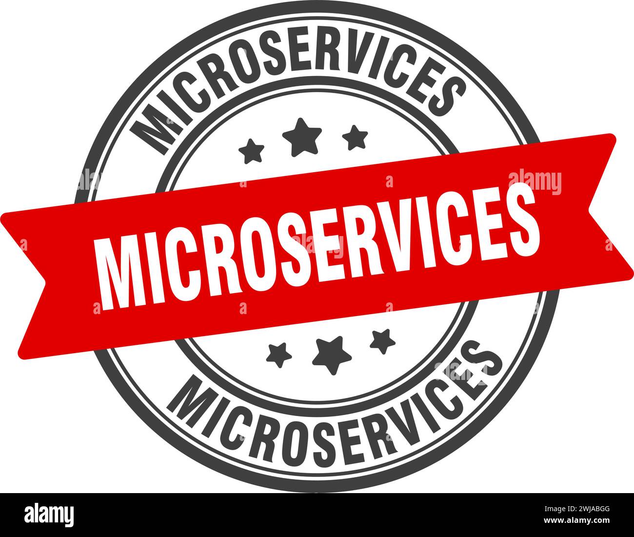 microservices stamp. microservices round sign. label on transparent ...
