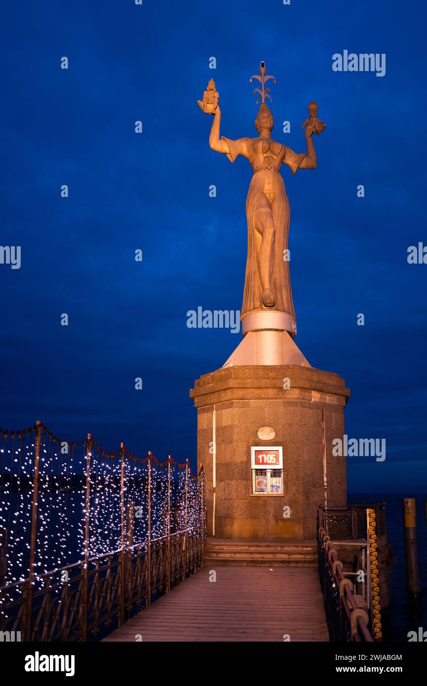 Constance, Germany - December 19, 2023: The Imperia is a famous statue ...