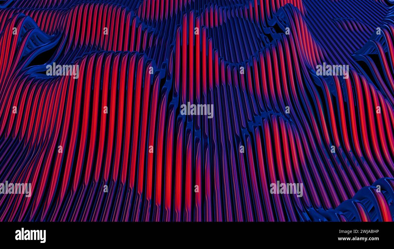 Waves of dynamic waveforms with effects, creating a visually rhythmic and harmonious composition ...