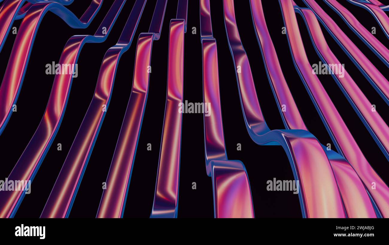 Waves of dynamic waveforms with effects, creating a visually rhythmic ...