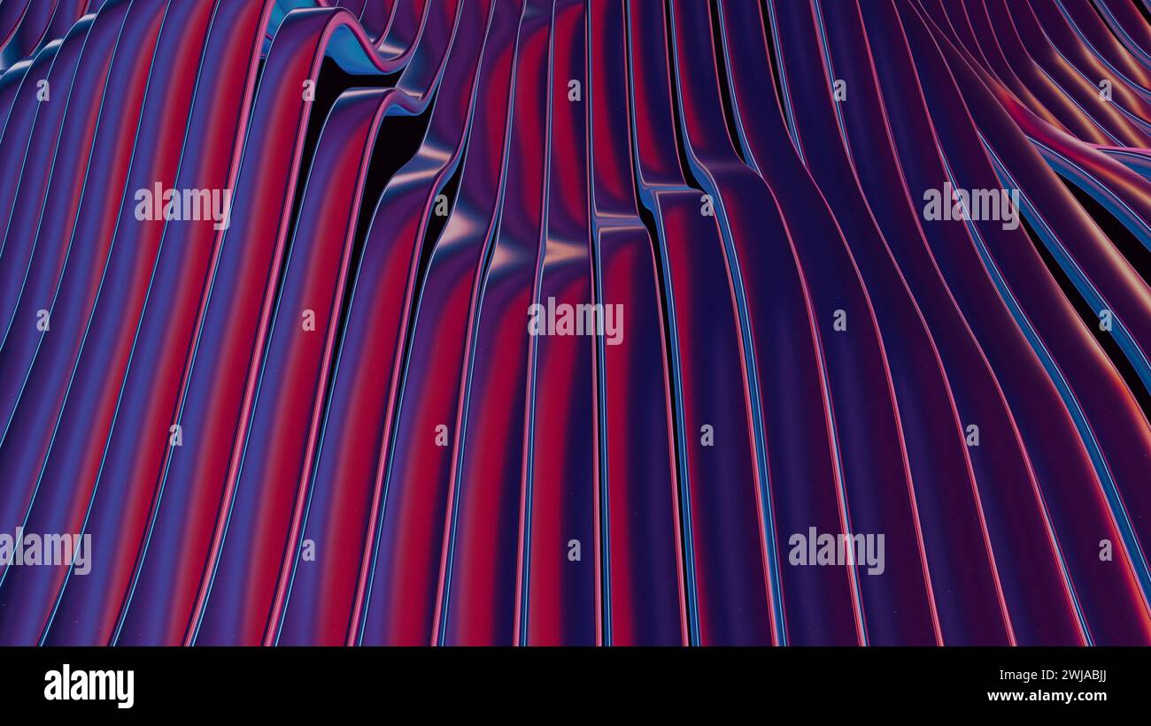 Waves of dynamic waveforms with effects, creating a visually rhythmic and harmonious composition ...