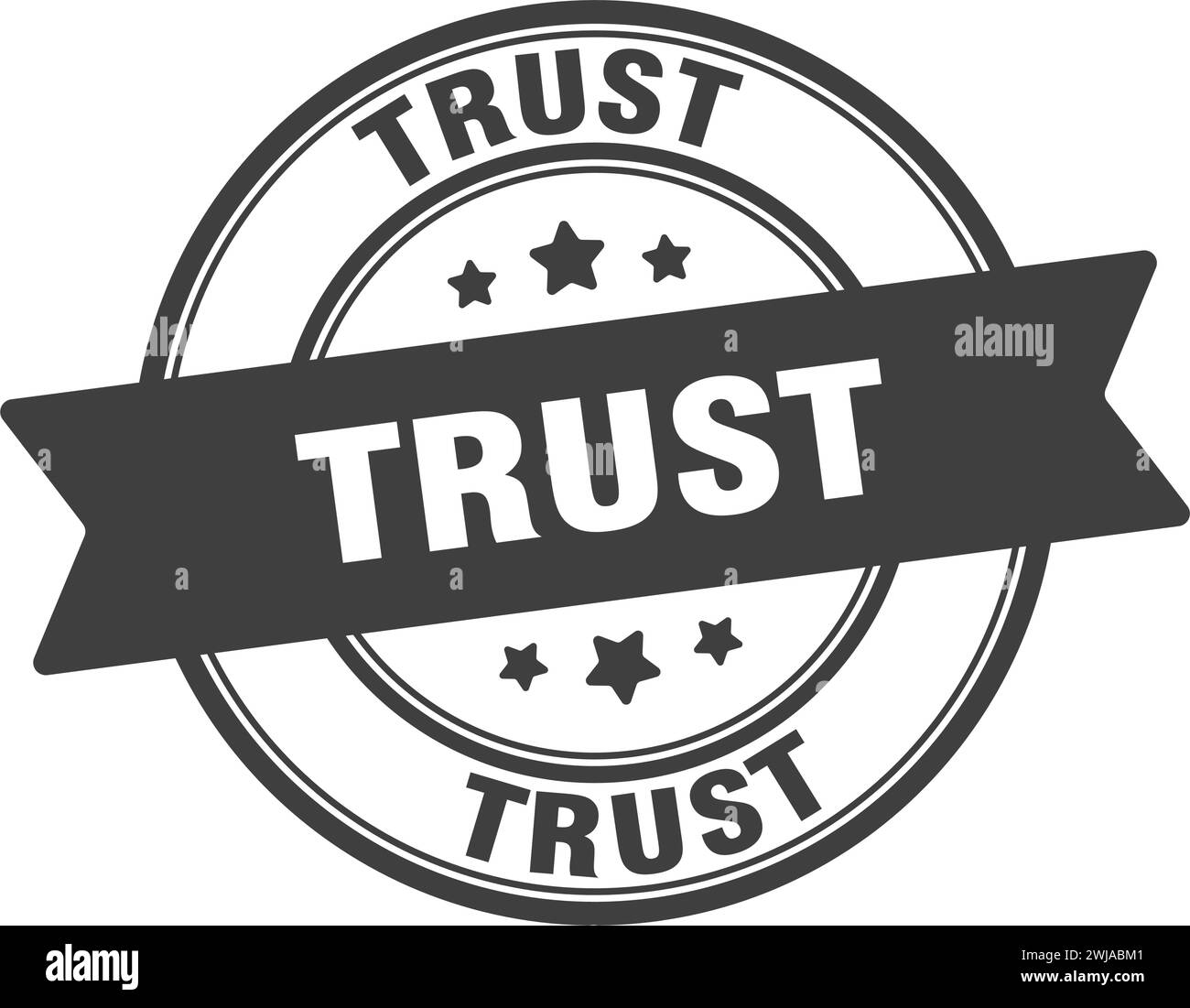 trust stamp. trust round sign. label on transparent background Stock ...