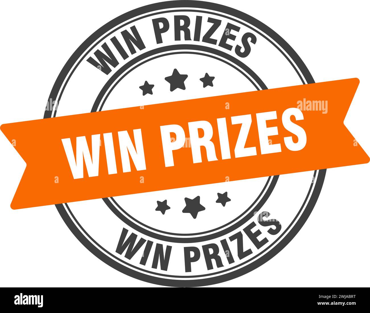 win prizes stamp. win prizes round sign. label on transparent ...
