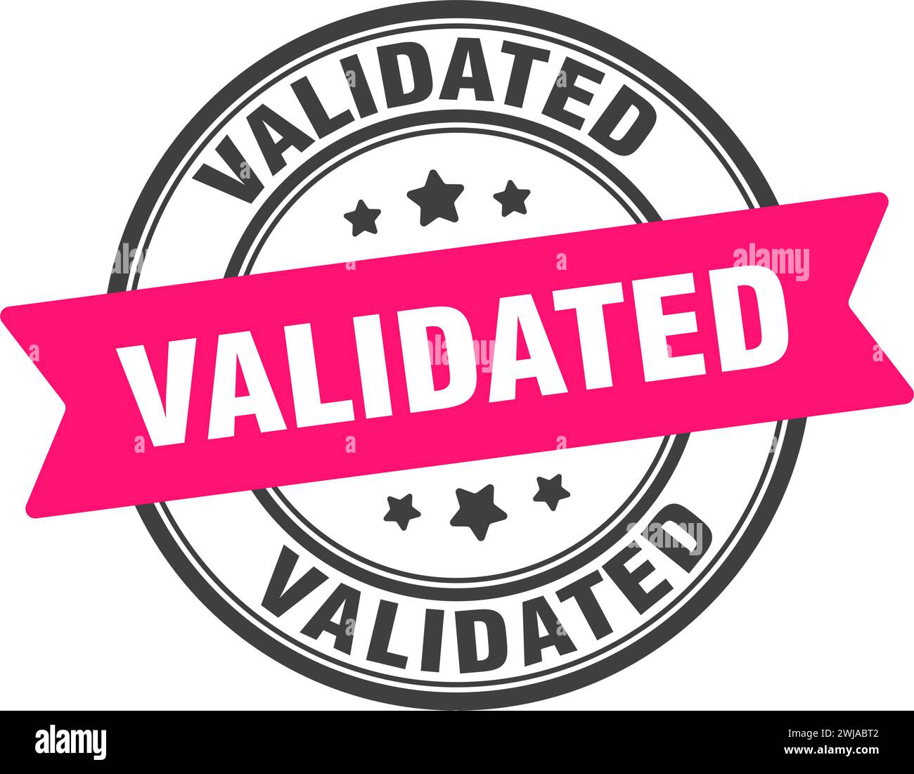 validated stamp. validated round sign. label on transparent background ...