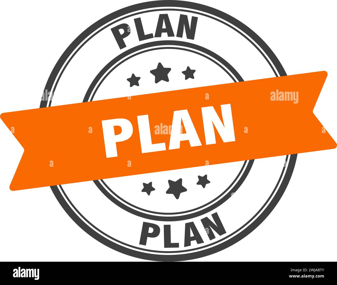 plan stamp. plan round sign. label on transparent background Stock ...