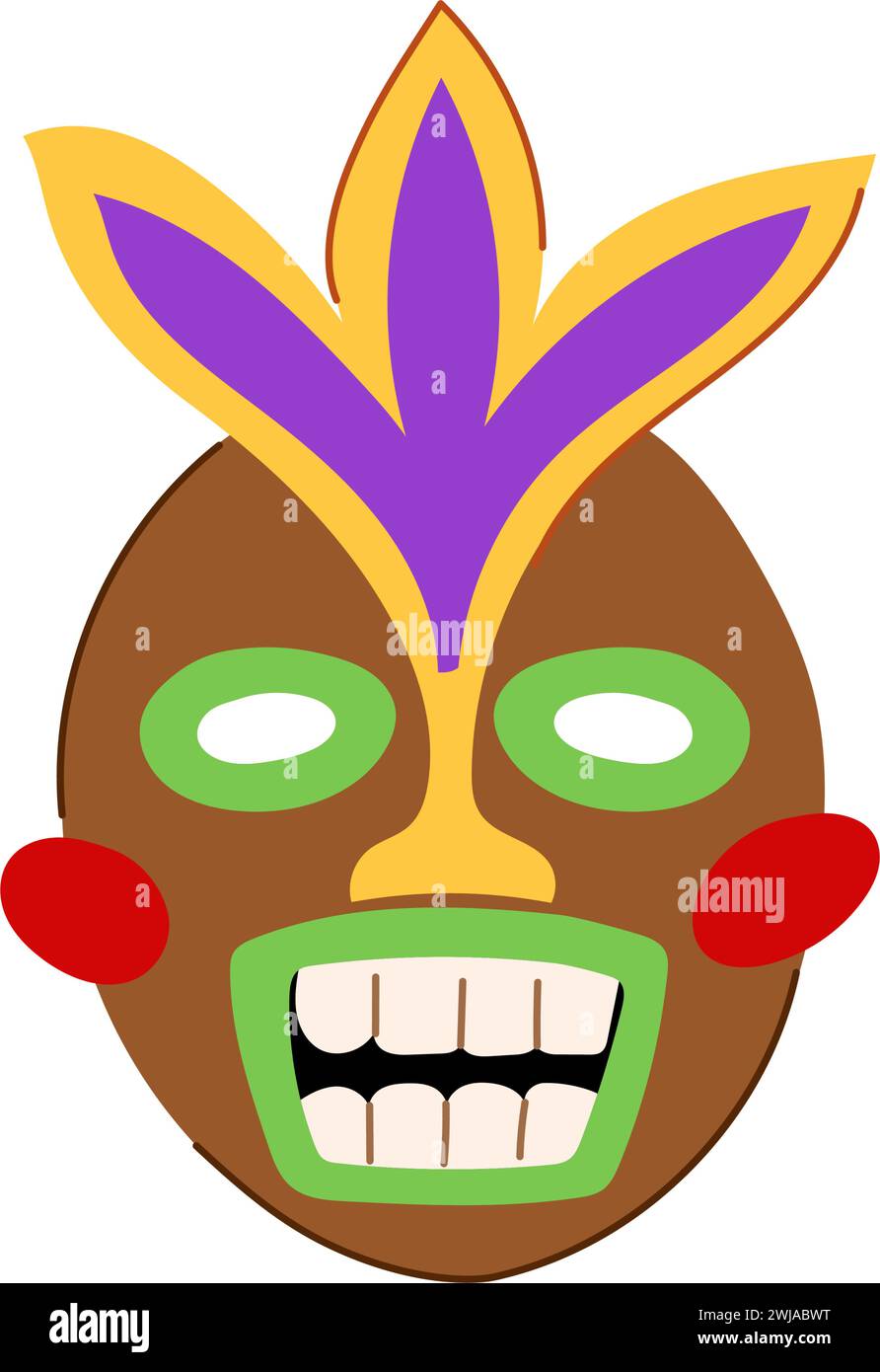 tropical tiki mask cartoon vector illustration Stock Vector Image & Art ...