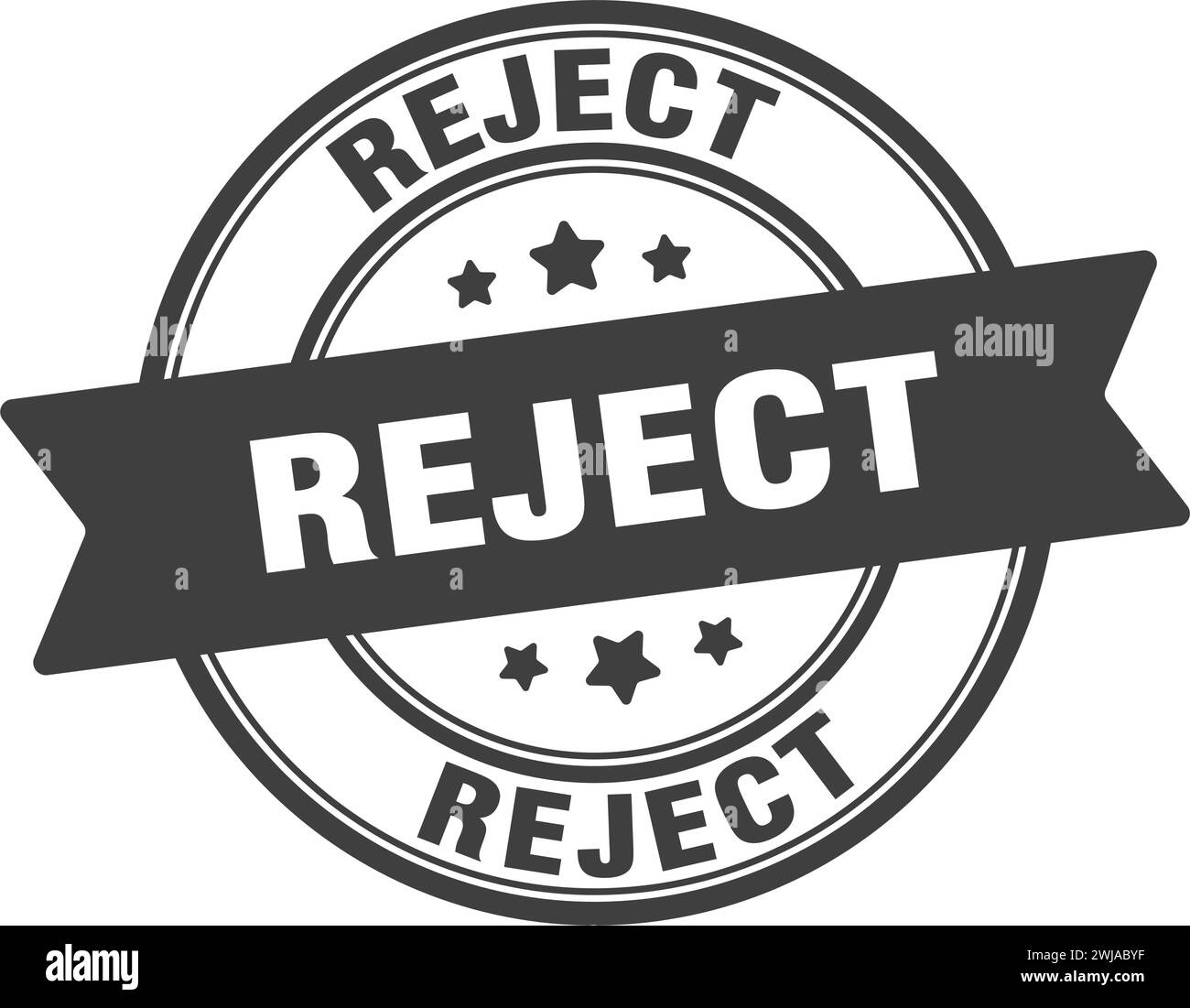 reject stamp. reject round sign. label on transparent background Stock ...